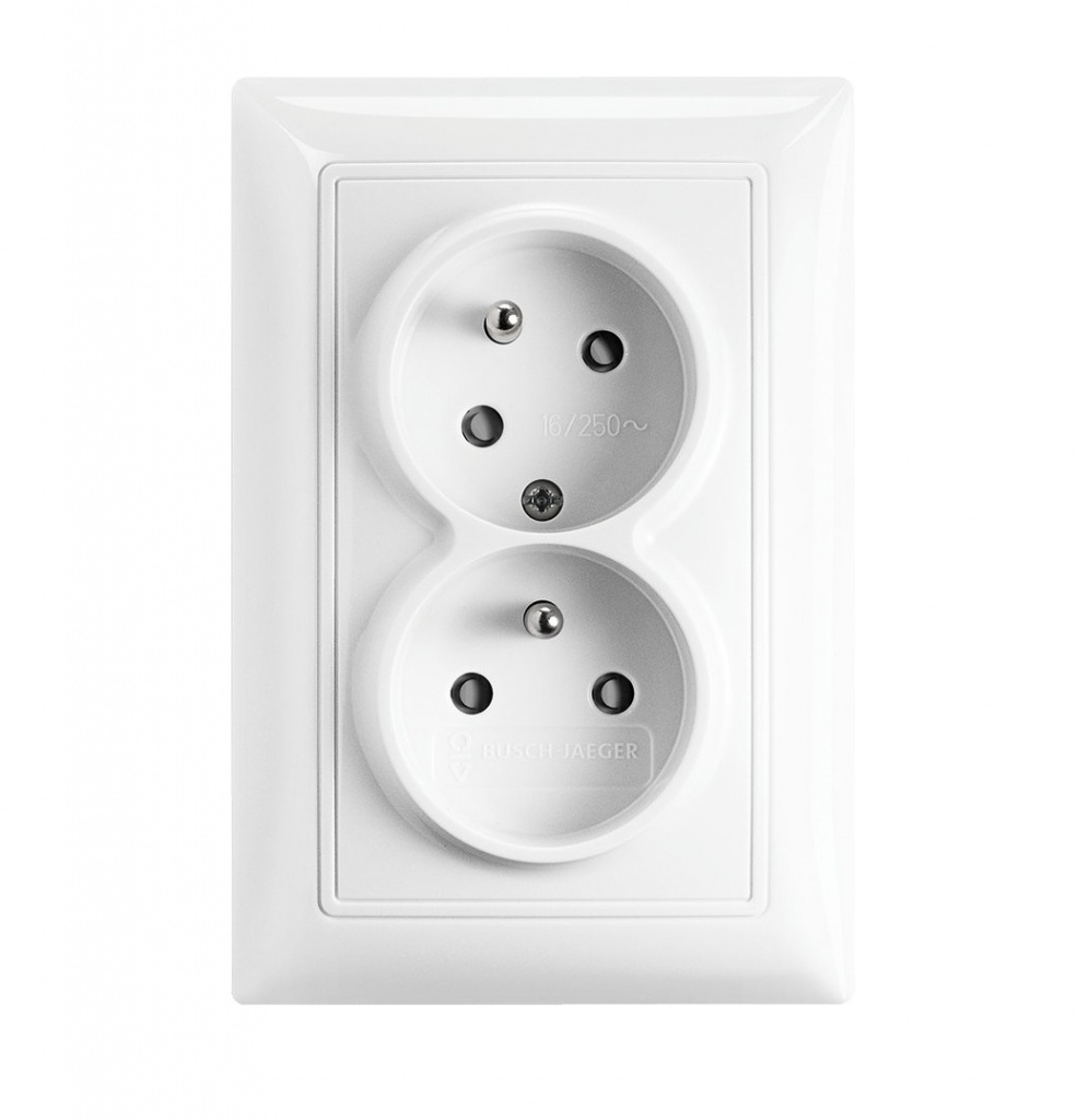 ABB Basic55 - Dvojzásuvka vytočená 230V (biela) 5513B-C0235794 ...