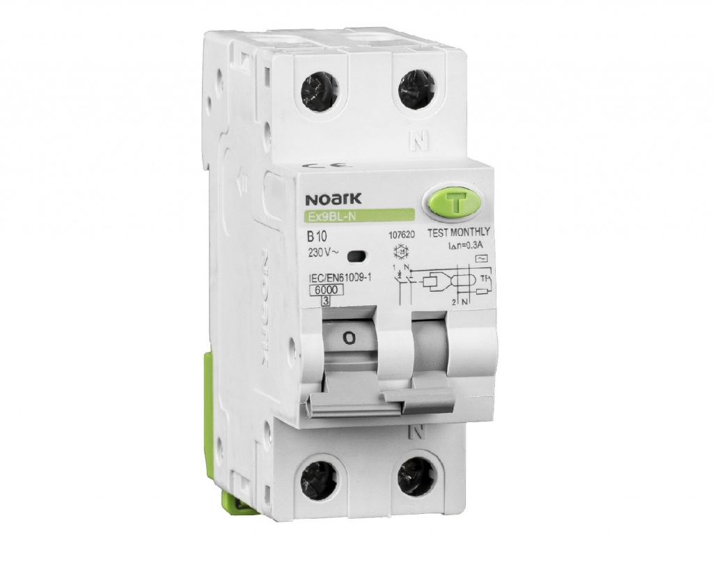 Prúdový chránič s ističom NOARK Ex9BL-N 1P+N B10 30mA │ ELEKTRO STAR